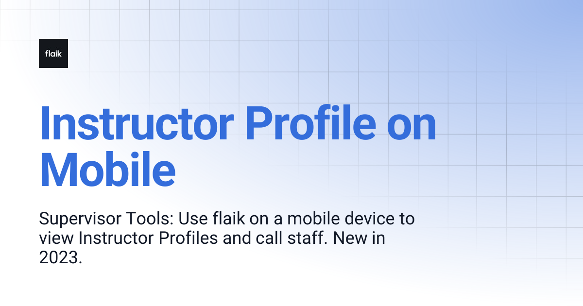 Instructor Profile on Mobile | level up your flaik